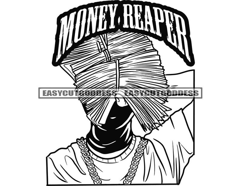 Money Reaper Savage Quotes Gangster Ghetto Man Ski Mask Money - Etsy
