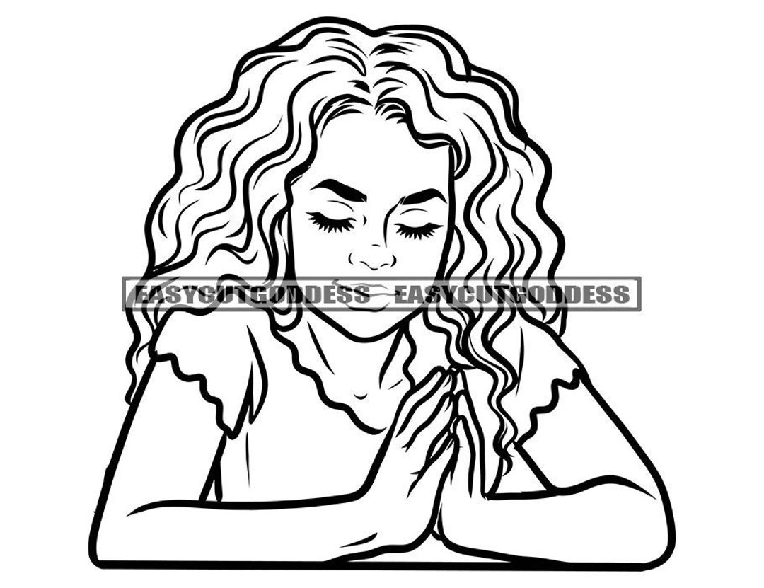 Young Girl Teenager Praying God Kneeling Prayers Hands Pray Lord Faith ...