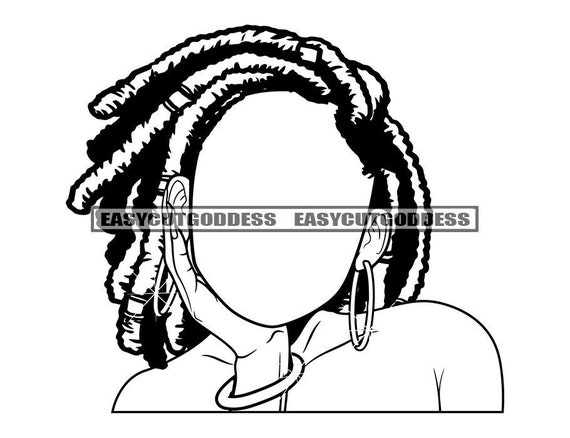 Woman Head Locs Dreads Dreadlocks Braids Hairstyle Faceless No - Etsy