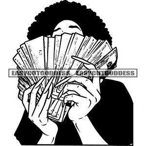 Hustler Woman Showing off Bragging Money Spread Grind Bank Dope Girl ...