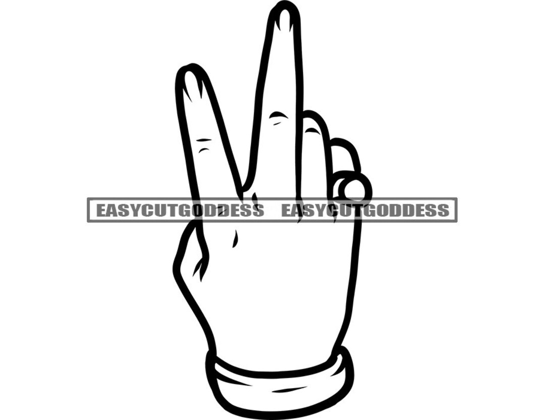 Male Hand Peace Sign Human Peace Love Good Hippie Peaceful - Etsy
