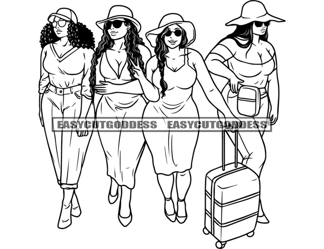 Sistas Melanin Curvy Ladies Women Best Friends Sisters Fashion Hat ...