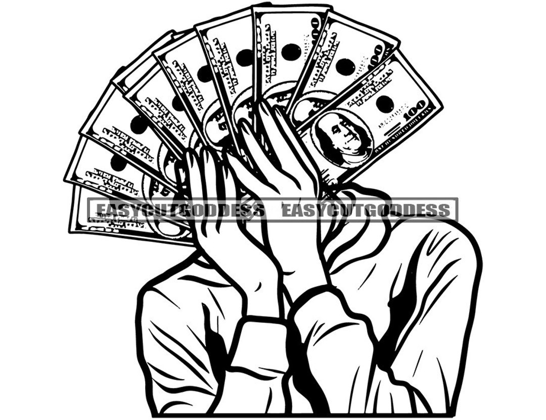 Hustler Man Showing off Bragging Big Money Spread Grind Bank Dope Boy ...