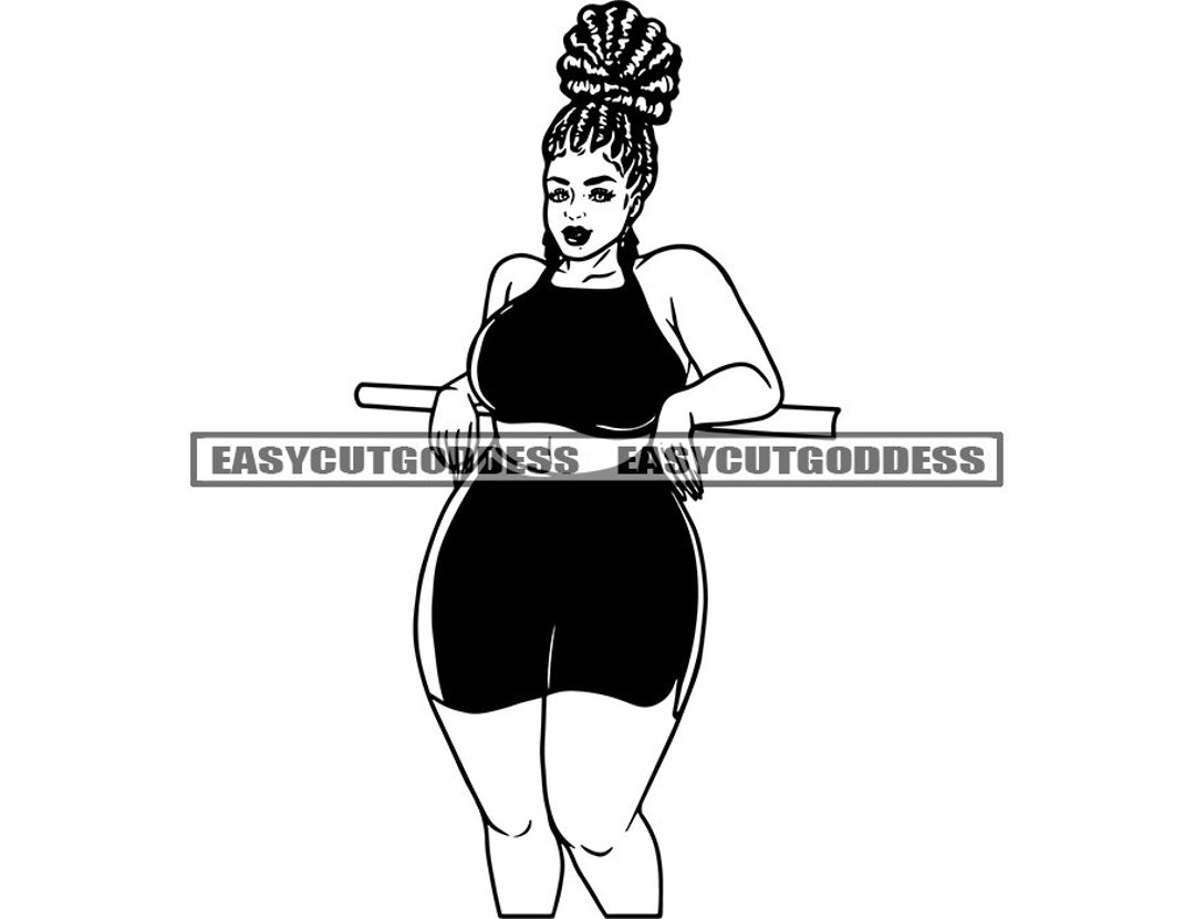 Big Beautiful Woman Matching Set Voluptuous High Bun Dreads Locs ...