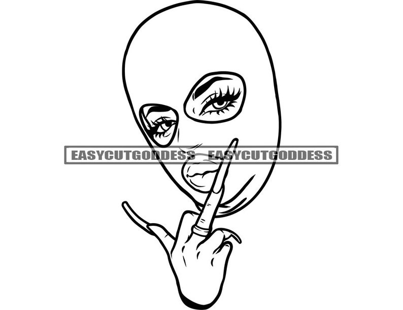 Gangster Girl Ski Mask Burglar Middle Finger Lashes Trendy - Etsy