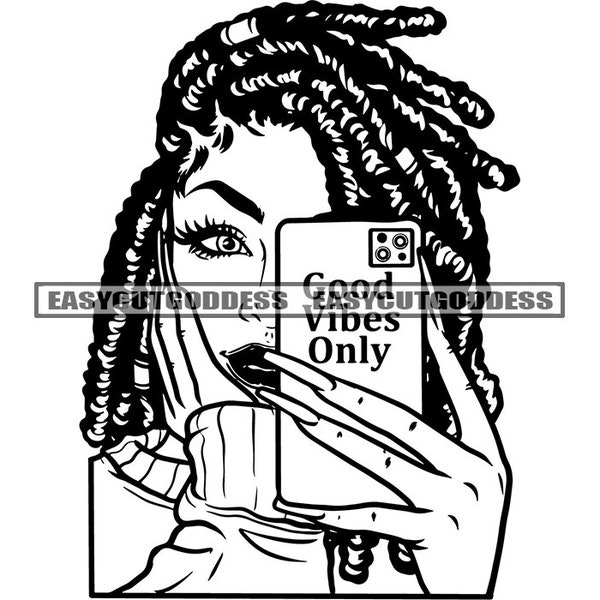 Black Woman Dreadlocks Svg - Etsy