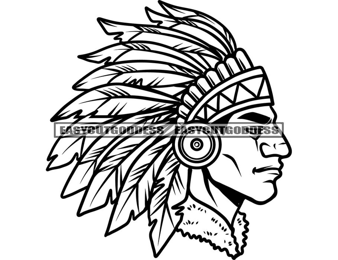 Chief Indian Cherokee American Man Native Warrior Apache Feather ...