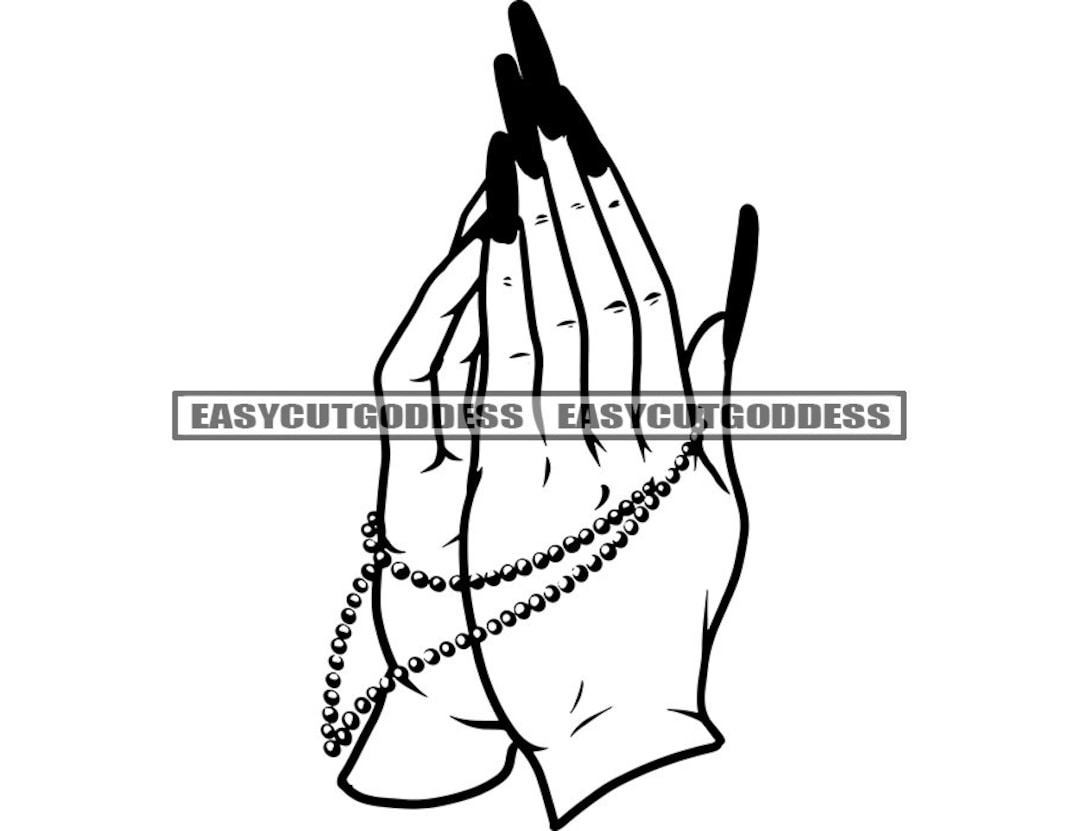 Female Arms Praying Prayers Hands Together Pray Lord Long Nails Woman ...