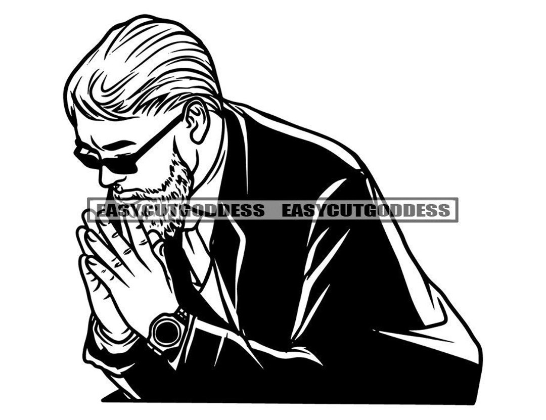 Caucasian Man Praying God Prayers Hands Pray Faith Holy Lord Worship ...