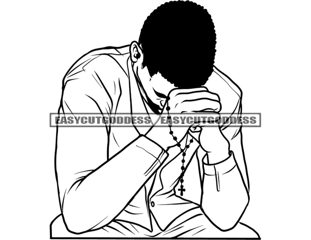 Man Praying God Prayers Hands Pray Rosary Cross Religion Mediation ...