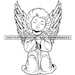Cute Angel Baby Boy Kneeling Praying God Portrait Wings Fantasy Fairy ...