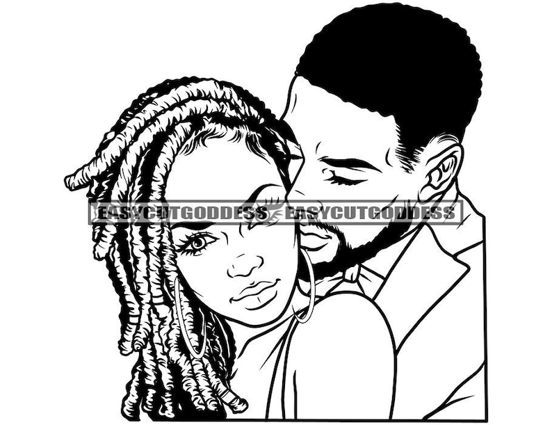 Black Romantic Couple Locs Hair Relationship Goals Soulmates Love ...
