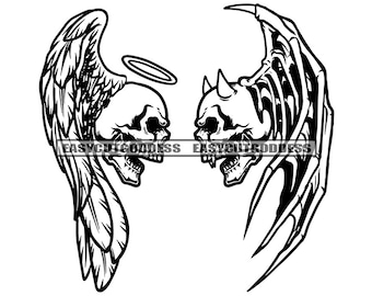Skeleton Angel Wings Svg - Etsy
