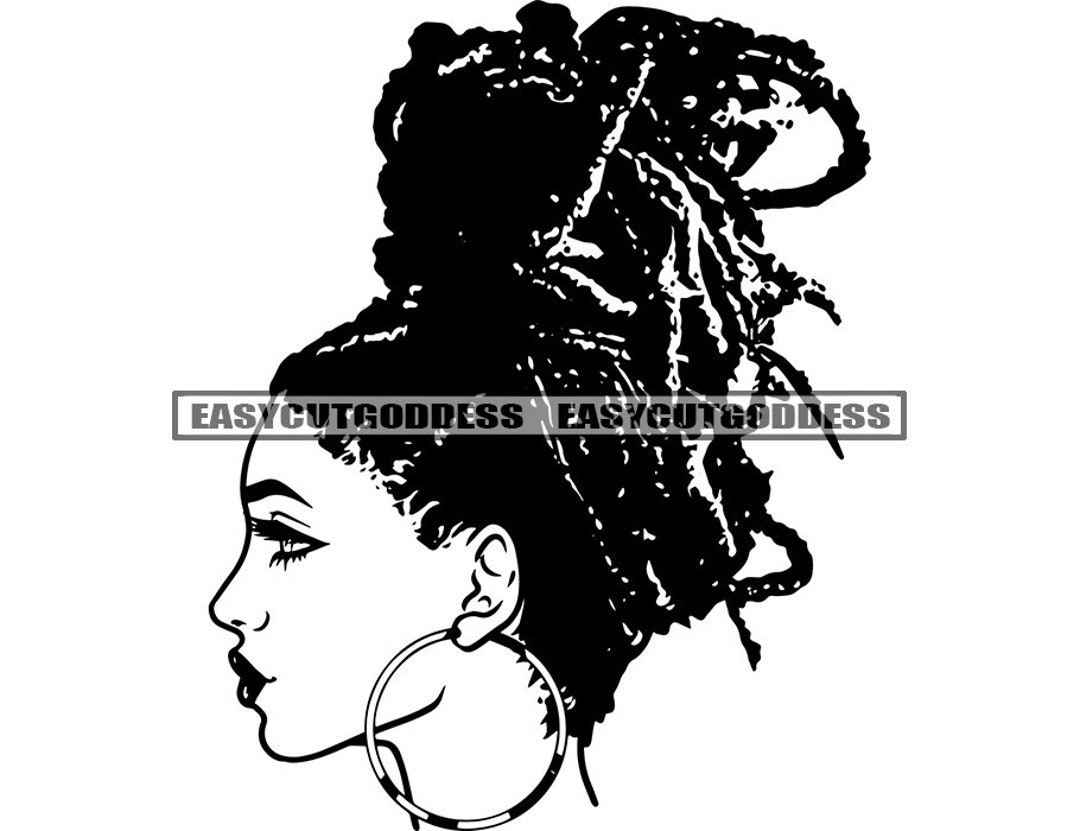 Melanin Woman Dreadlocks Locs Dreads Hairstyle Portrait Closed up ...