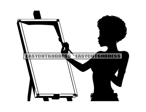 Black Woman Painting Frame Artist Artwork Painter Drawing - Etsy