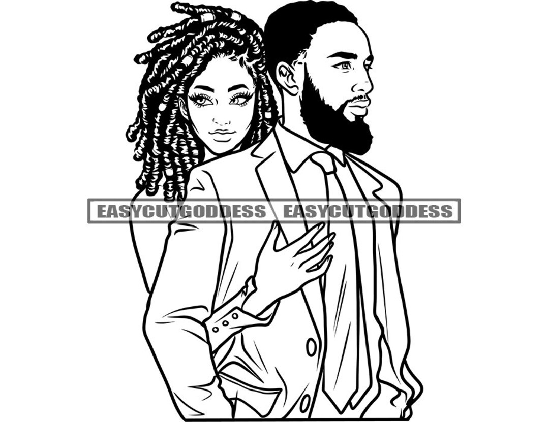 Romantic Lovely Beautiful Black Couple Locs Hair Relationship Goals ...