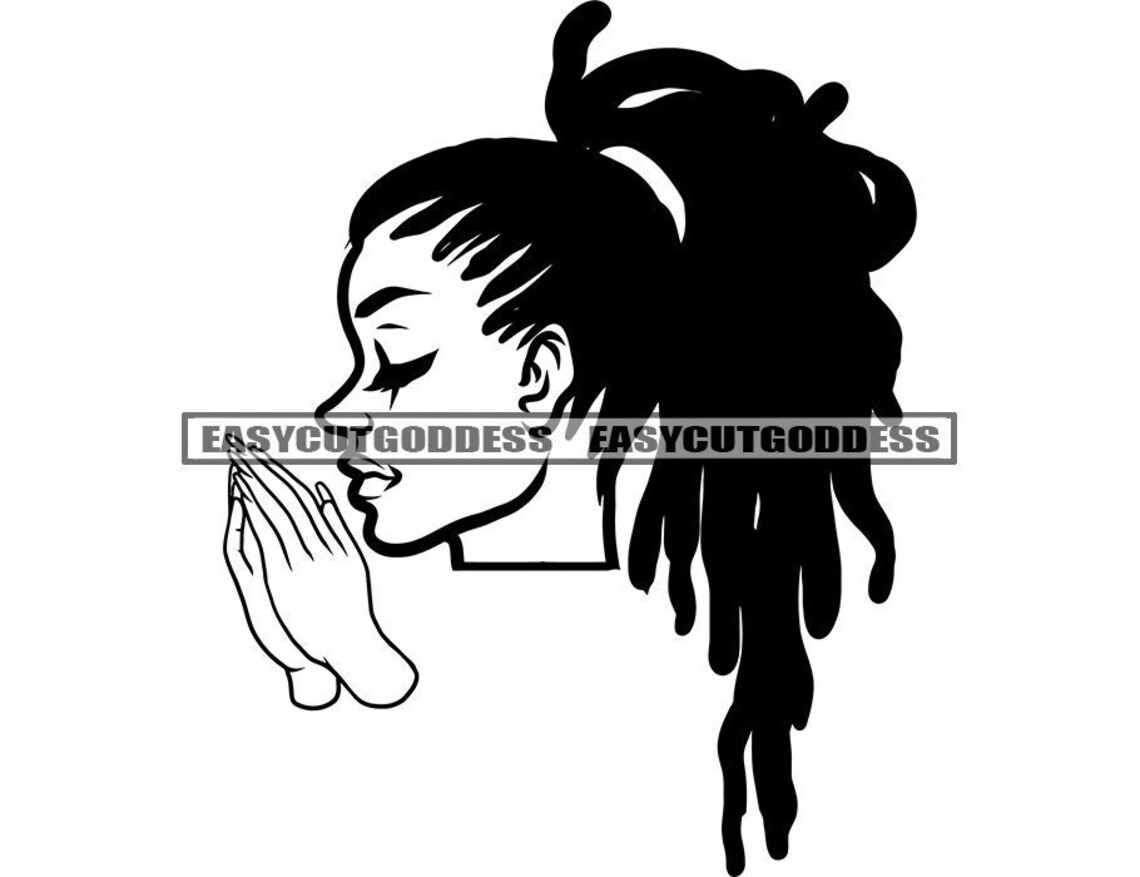 Black Woman Praying God Lord Prayers Hands Dreads Locs Messy - Etsy