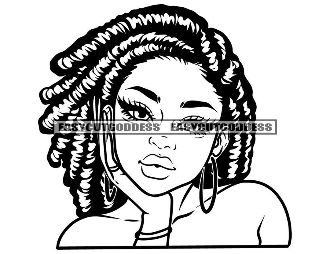 Melanin Beautiful Woman Long Lashes Dreads Locs Hair African American ...