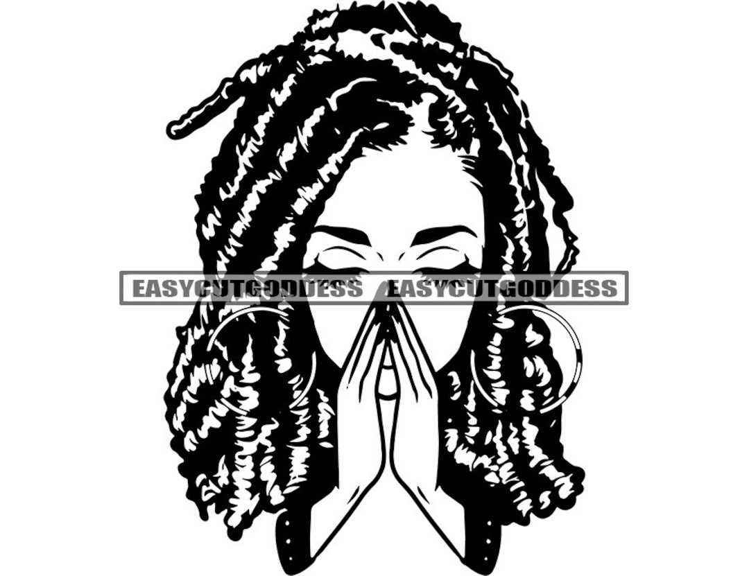 Black Woman Praying God Prayers Hands Pray Faith Holy Lord Worship Locs ...