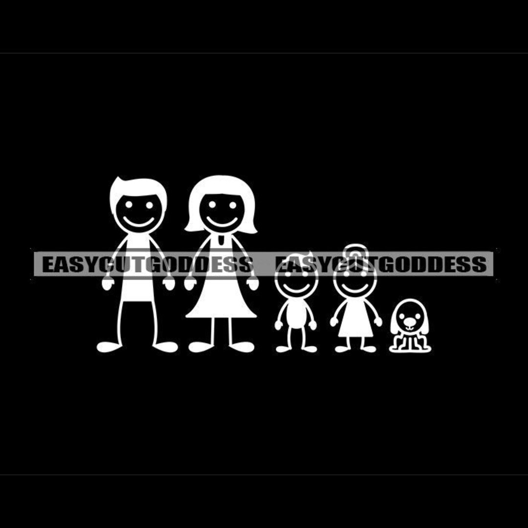 Big Family Mom Dad Kids Dog Designs for Stickers Designs for Car Decals ...