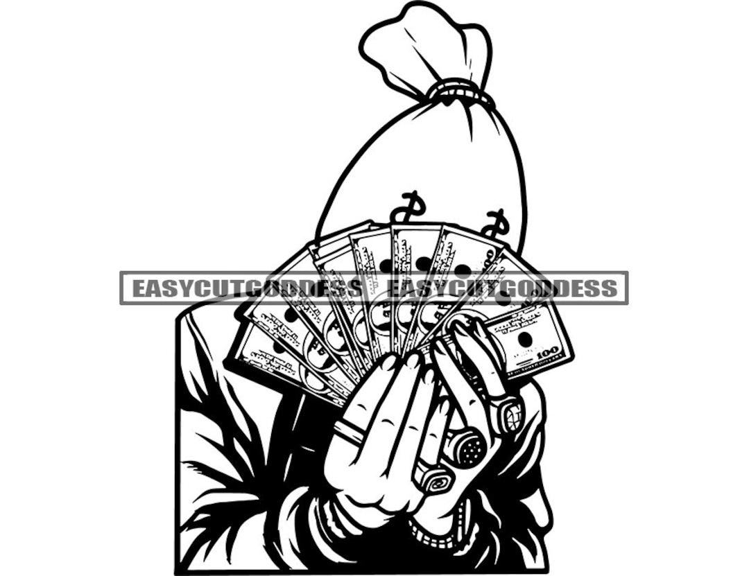 Money Bag Man Cartoon Character Money Bragging Showing off Hustler ...