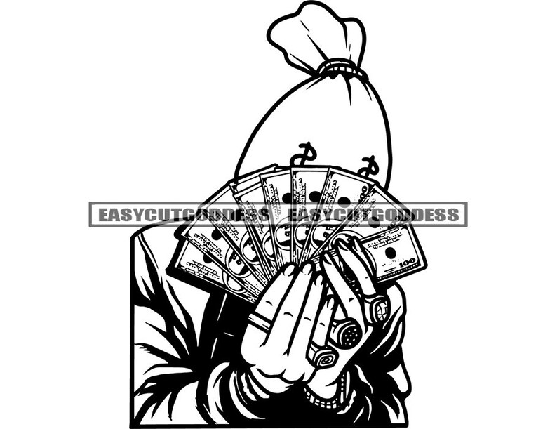 Money Bag Man Cartoon Character Money Bragging Showing off - Etsy
