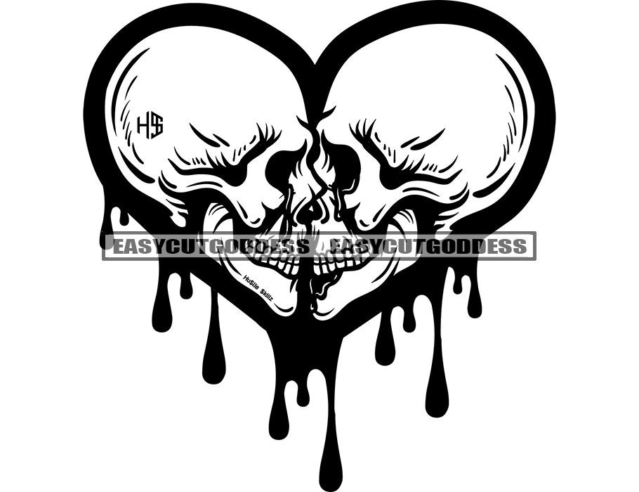 Skull And Heart Drawings