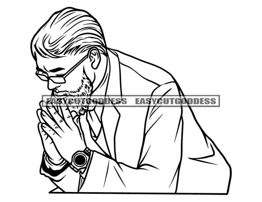White Man Praying God Prayers Hands Pray Faith Holy Lord Worship Blonde ...