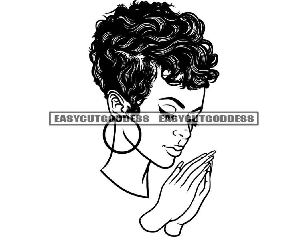 Woman Praying God Prayers Hands Pray Faith Religion Lord Short Hair ...