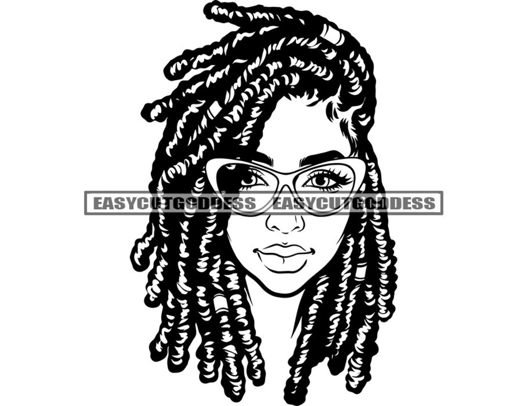Beautiful Woman Closed up Locs Dreads Dreadlocks Hair Glasses Female ...