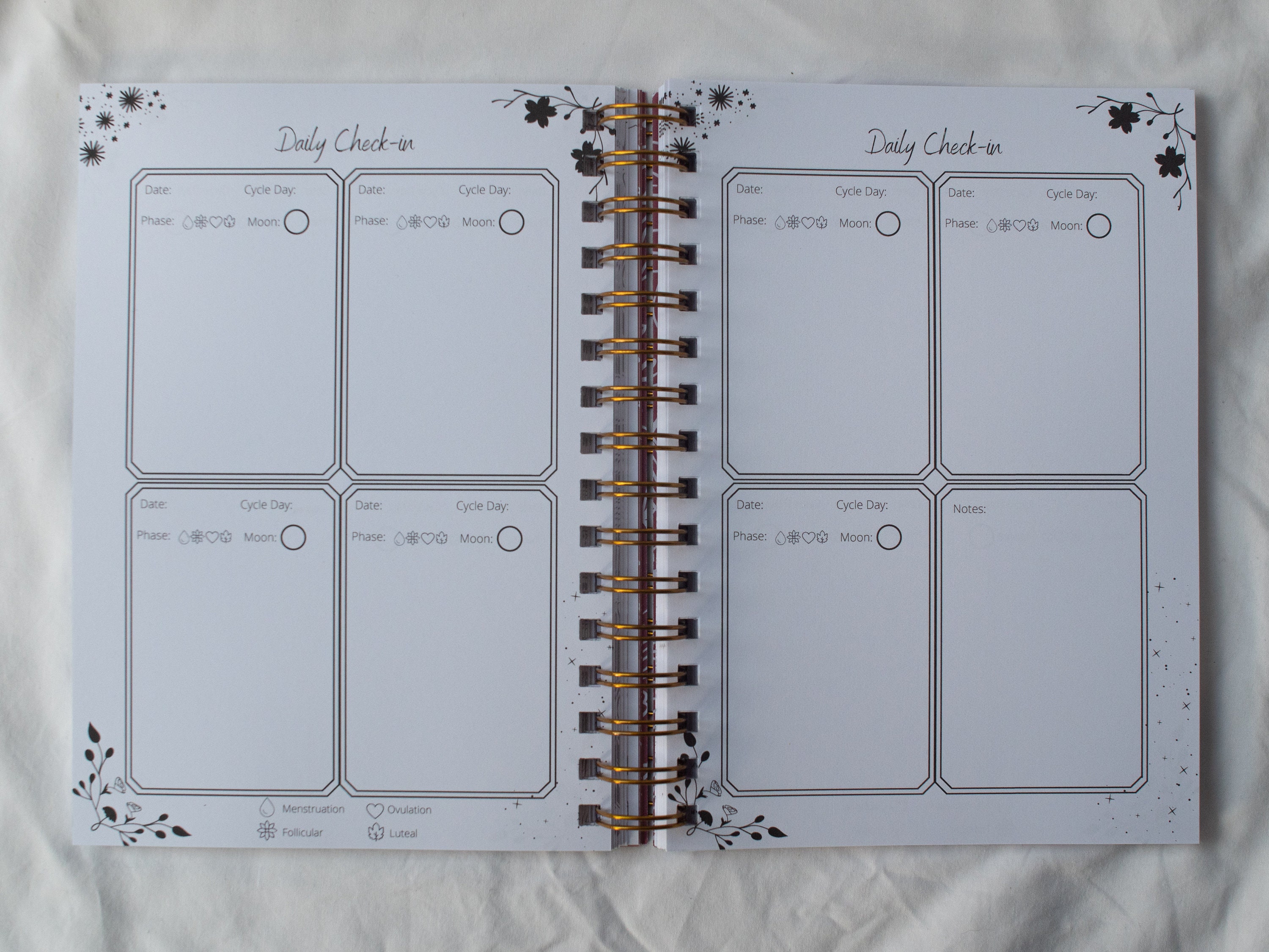 Menstrual Cycle Journal | Blank & Undated | Period Tracker | Fertility ...