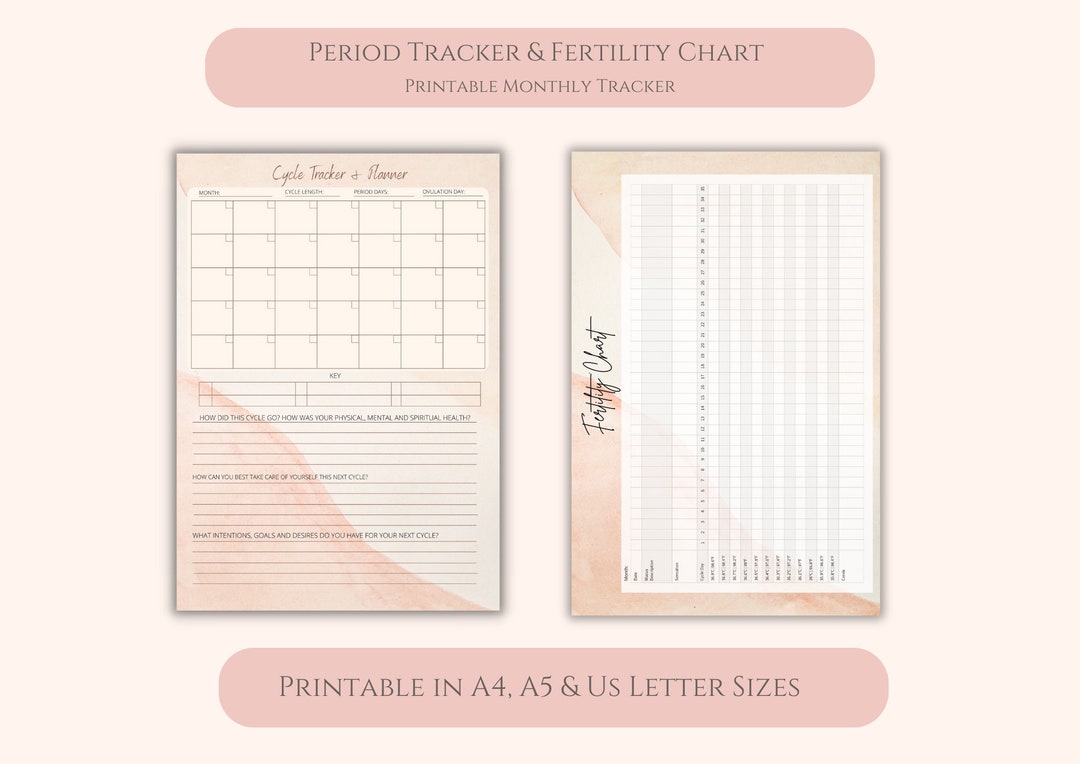 Period Tracker and Fertility Chart PDF | Printable PDF | Menstrual ...