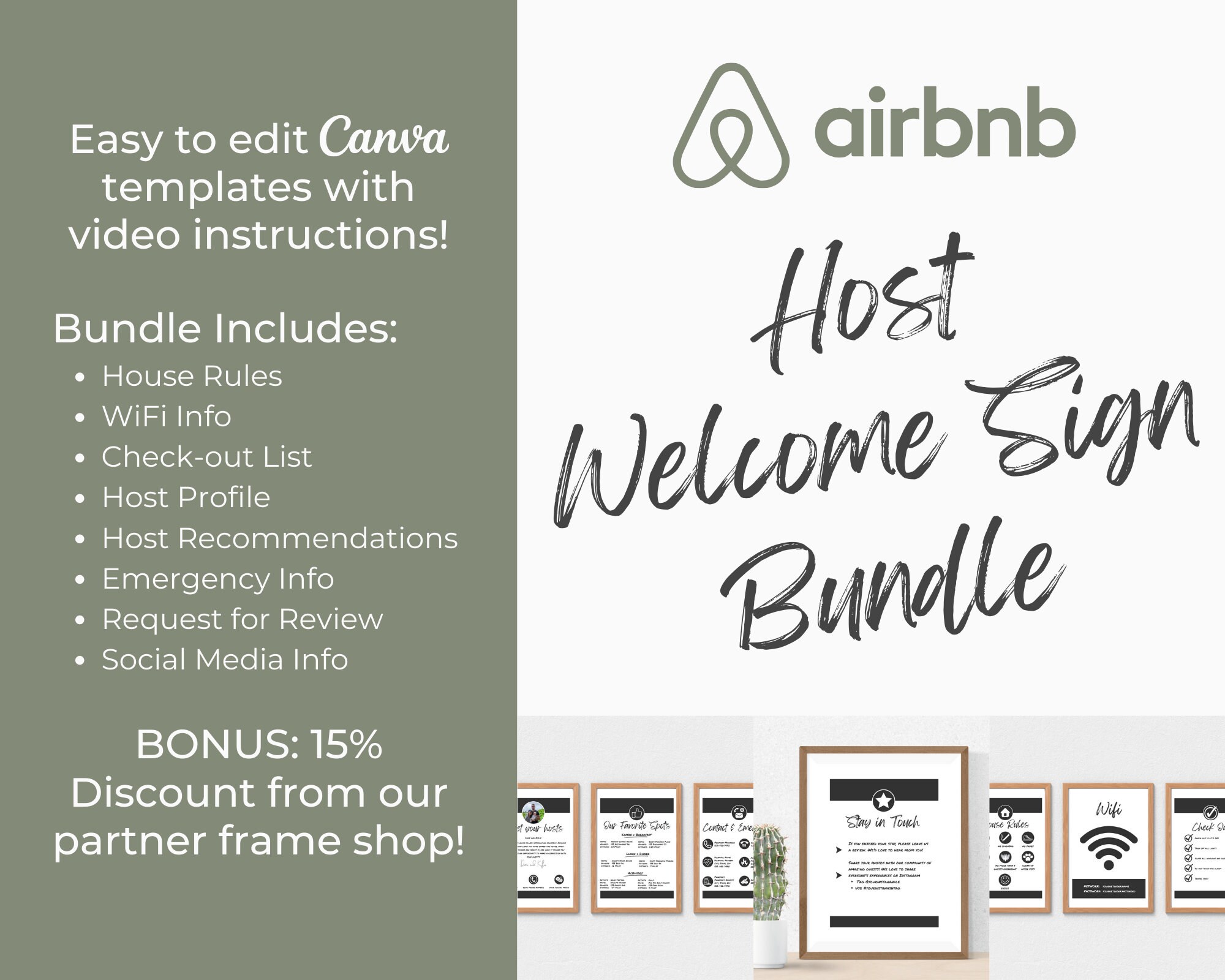 Ultimate Welcome Sign Bundle for Airbnb and VRBO Hosts Wifi Login Sign ...