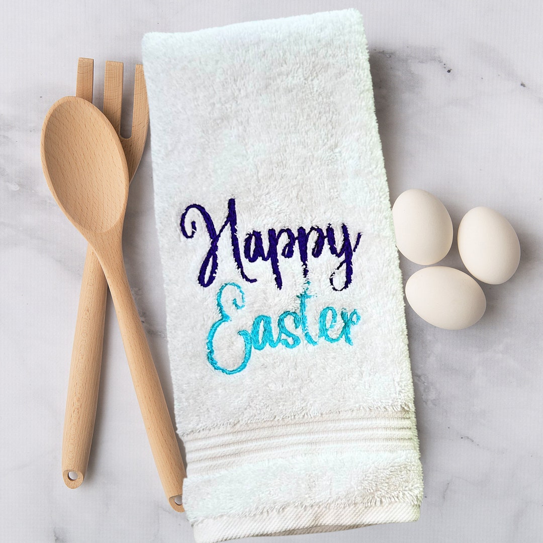 Happy Easter Plush Hand Towel / Easter Hand Towels / Easter Bathroom ...