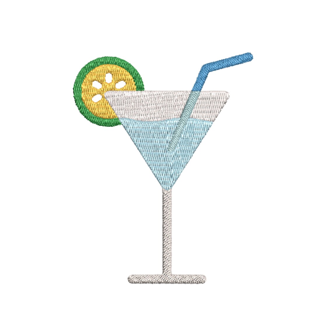 Cocktail Embroidery File - Etsy