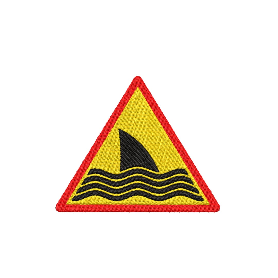 Shark Hazard Sign Embroidery File - Etsy