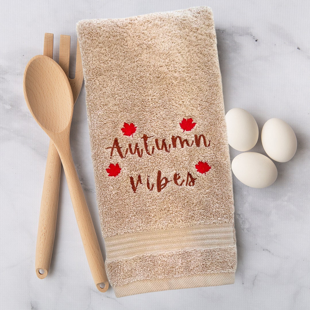 Hand Made Autumn Vibes Plush Hand Towel / Fall Hand Towels / Fall ...