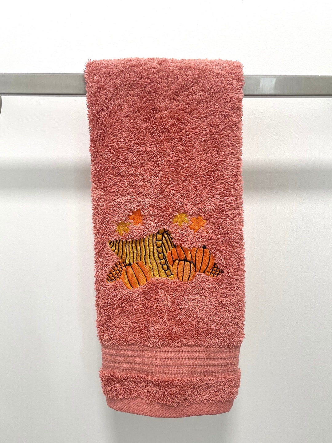 Hello Fall Plush Hand Towel / Fall Hand Towels / Fall Bathroom - Etsy