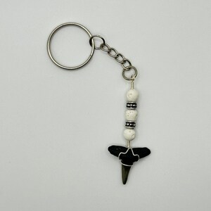 Beaded Fossilized Shark Tooth Keychain - Etsy