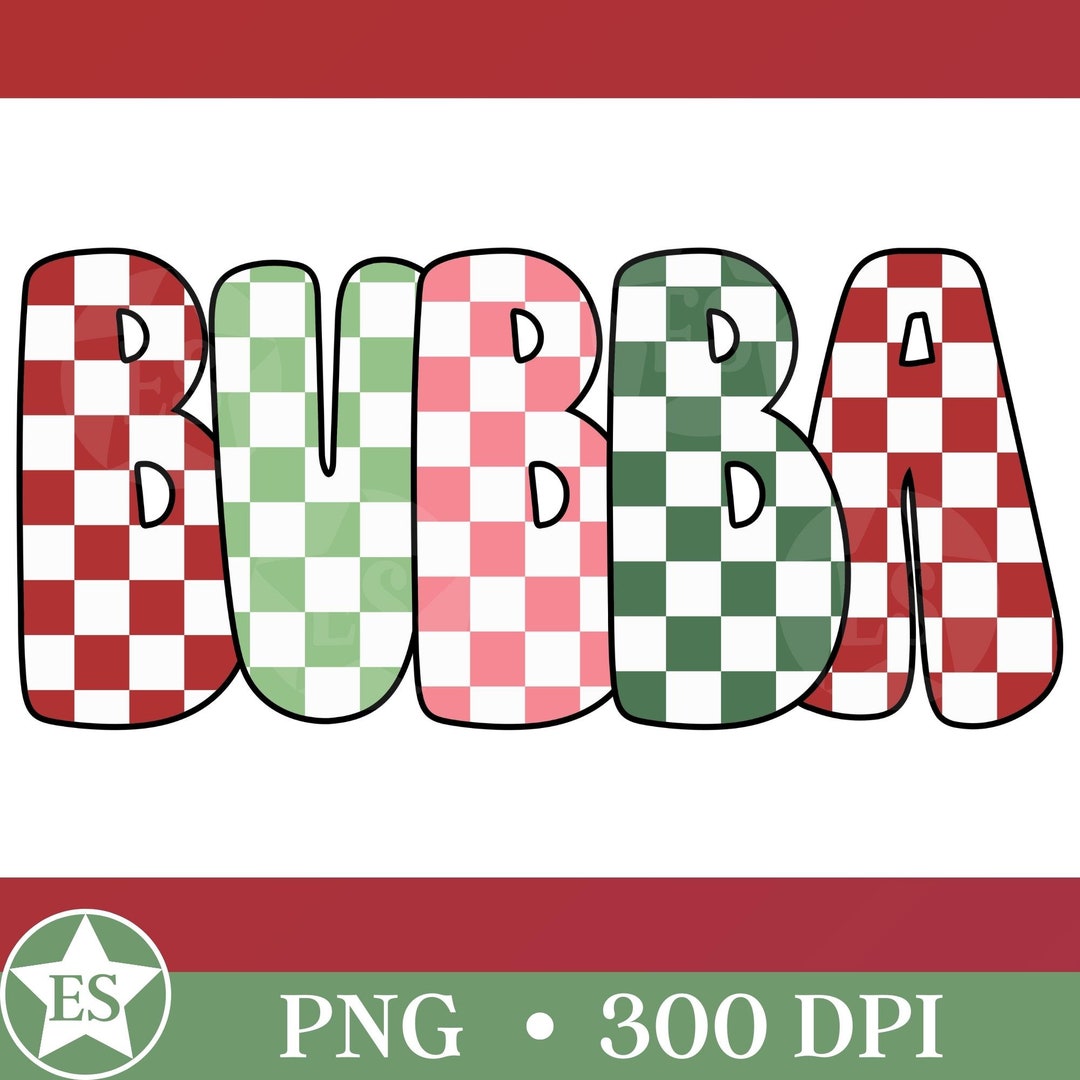Christmas Bubba PNG | Retro Holiday Bubba PNG Red and Green Bubba ...