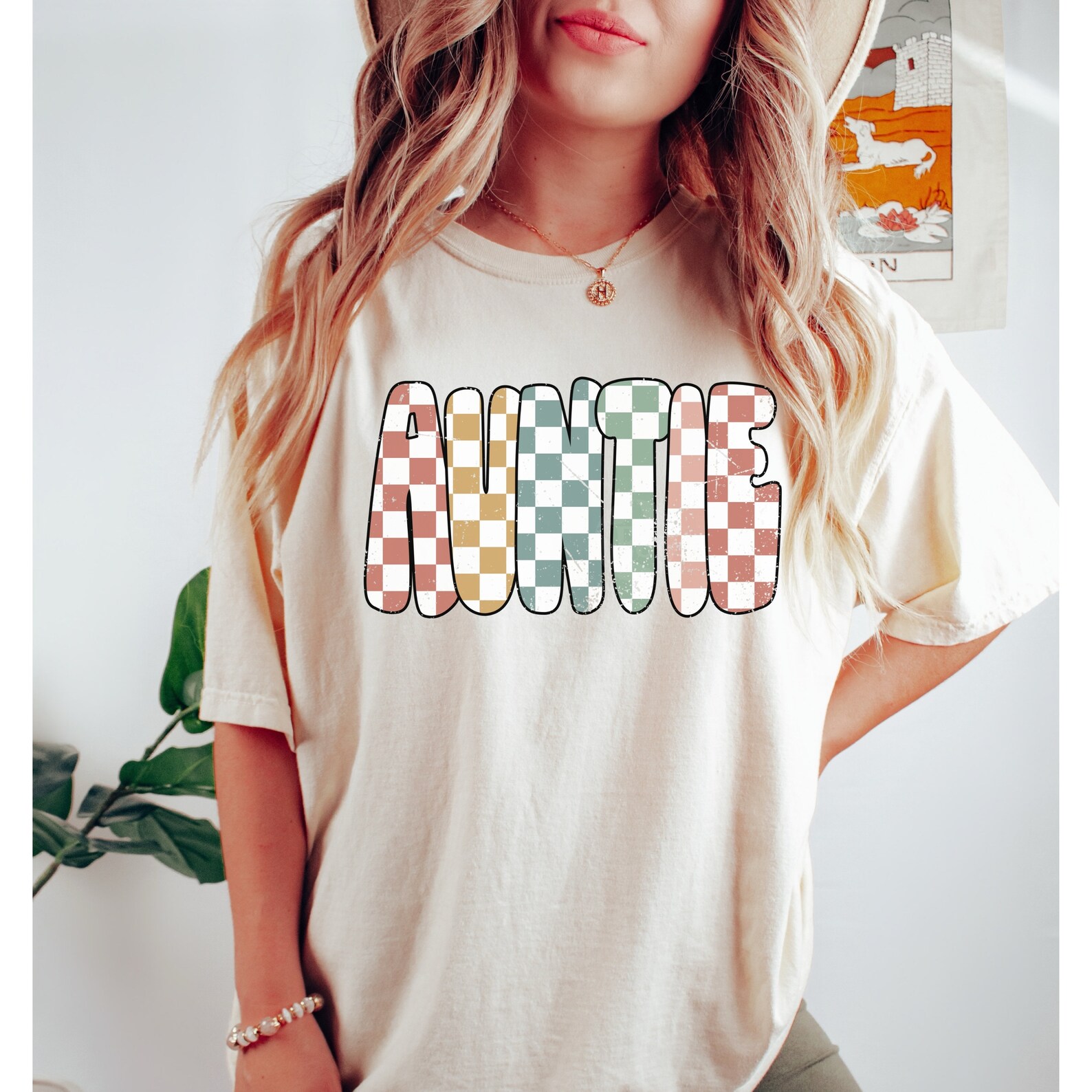 Retro Auntie PNG | Checkered Auntie Png Trendy Aunt Png Sublimation ...