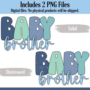 Retro Baby Brother PNG Sublimation Design | Blue Little Brother Png ...