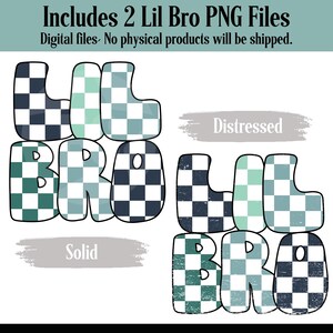 Checkered Big Bro and Lil Bro PNG | Brothers Matching Shirts Png ...