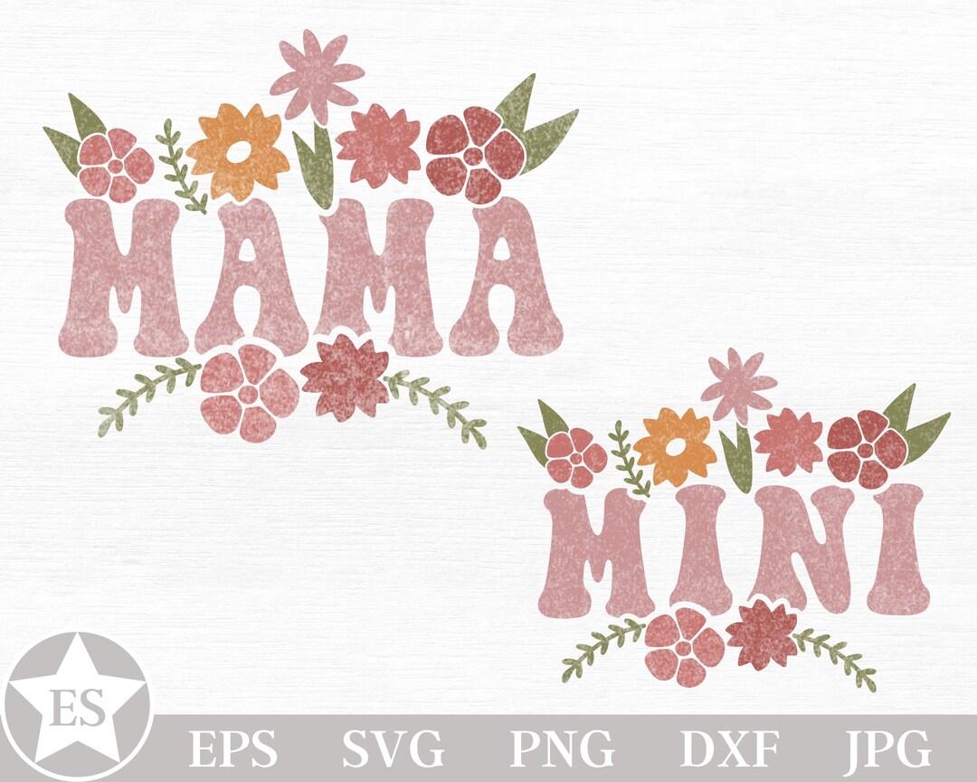 Mama and Mini PNG Mama Mini SVG Mom and Mini Svg - Etsy
