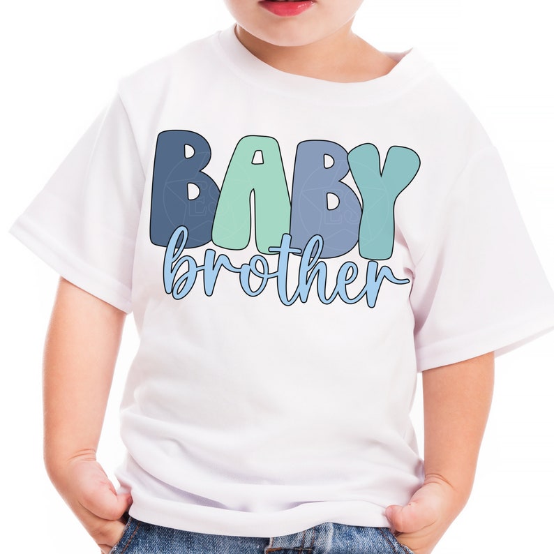 Retro Baby Brother PNG Sublimation Design | Blue Little Brother Png ...