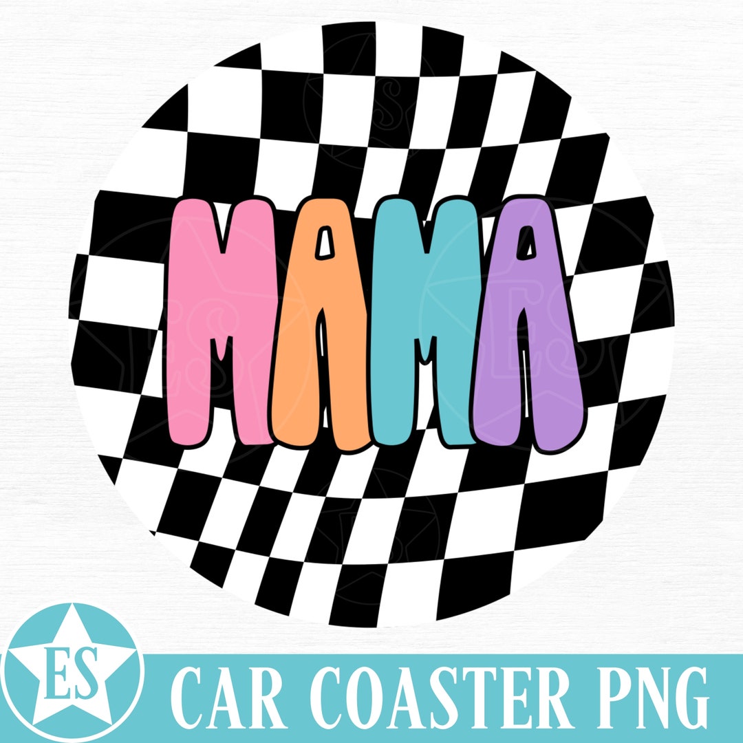 Retro Mama Car Coaster PNG | Trendy Car Coaster Sublimation Designs Car ...