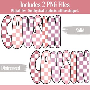 Checkered Cousins PNG | Pink Cousin Png Cousin Crew Png Cousin Shirts ...