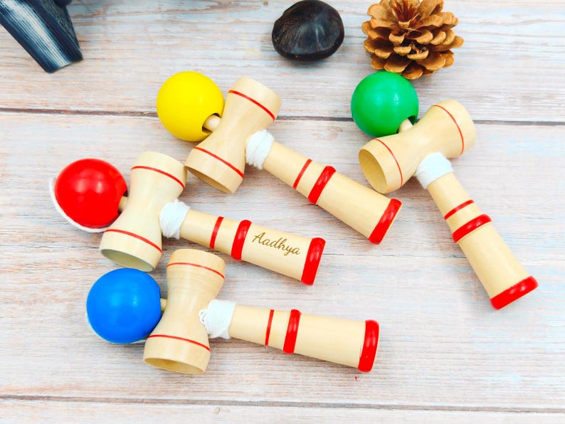 Custom Japanese Kendama - Carved Wooden Toy With Name Customization ...