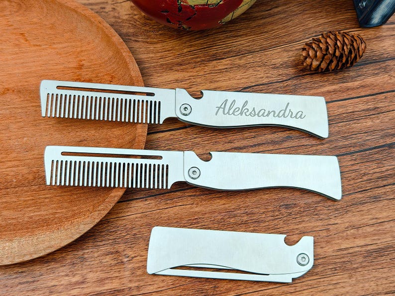 Personalized Beard Comb, Men's Beard Comb - Metal Beard Comb With ...