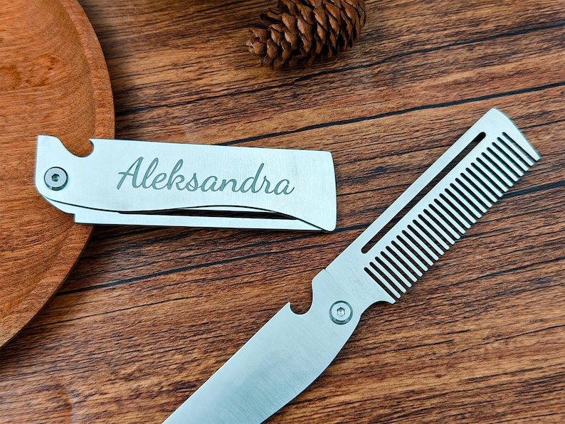 Personalized Beard Comb, Men's Beard Comb - Metal Beard Comb With ...
